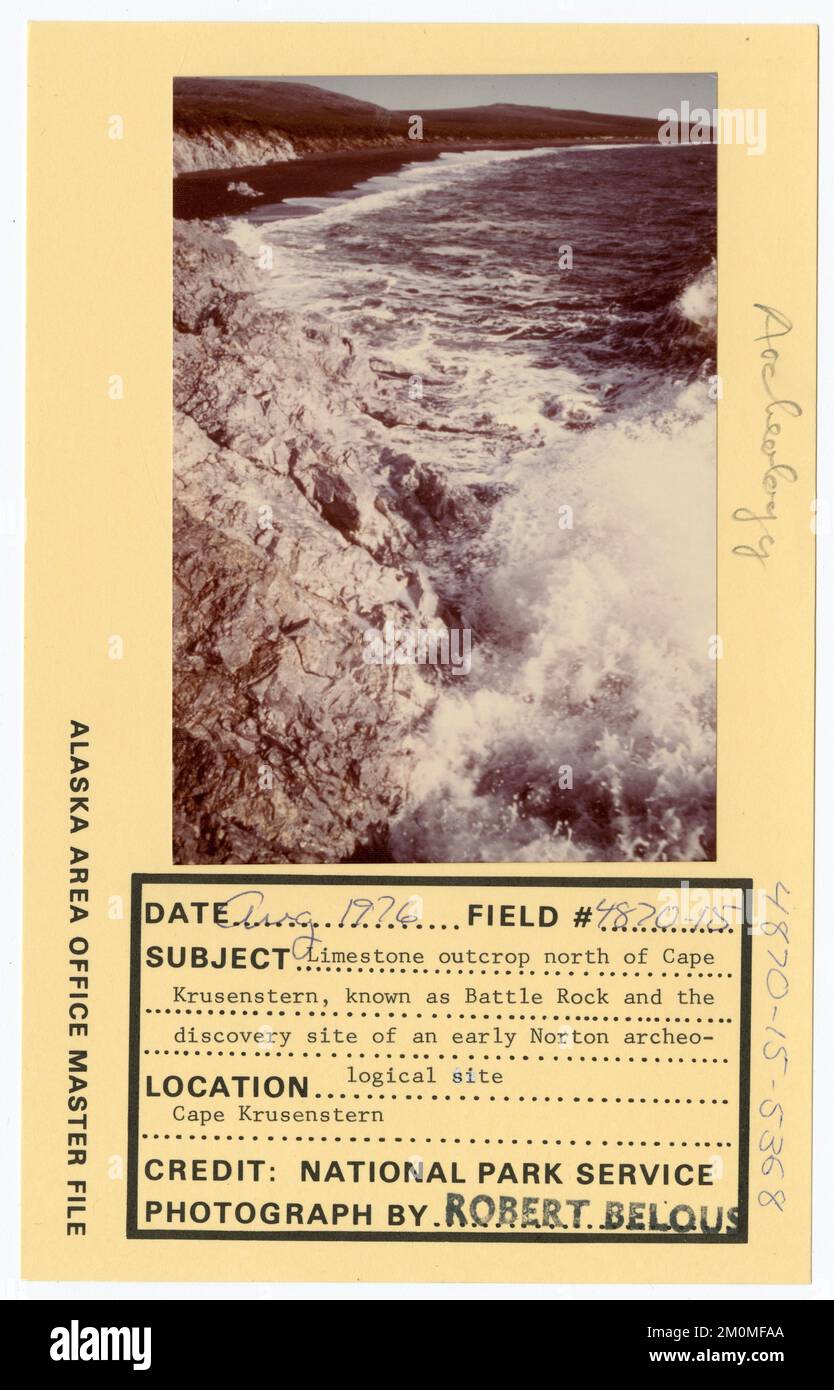 Limestone outcrop north of Cape Krusenstern, known as Battle Rock and ...