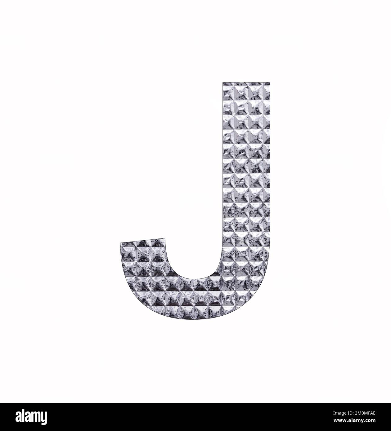 Alphabet Letter J Uppercase - Textured Shiny Silver Foil Stock Photo ...