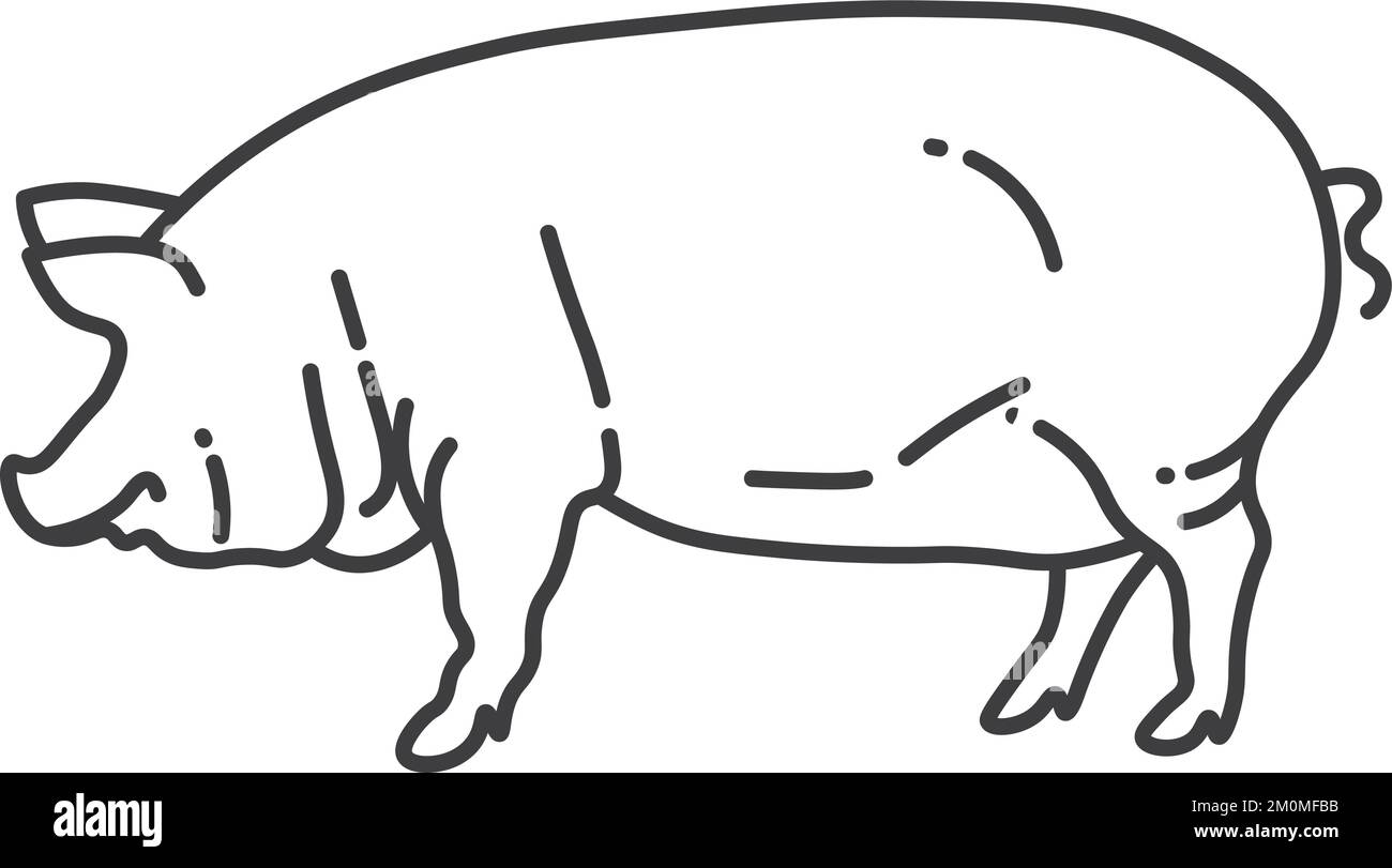 Pig icon. Black line farm animal symbol Stock Vector Image & Art - Alamy
