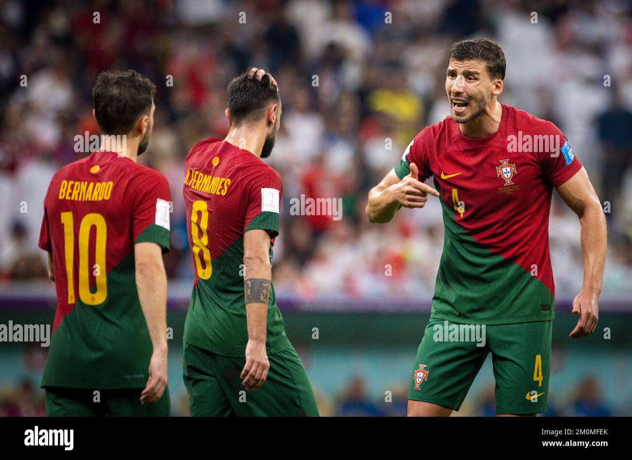 Doha, Qatar. 6th Dec, 2022. Ruben Dias (Portugal), Bernardo Silva ...