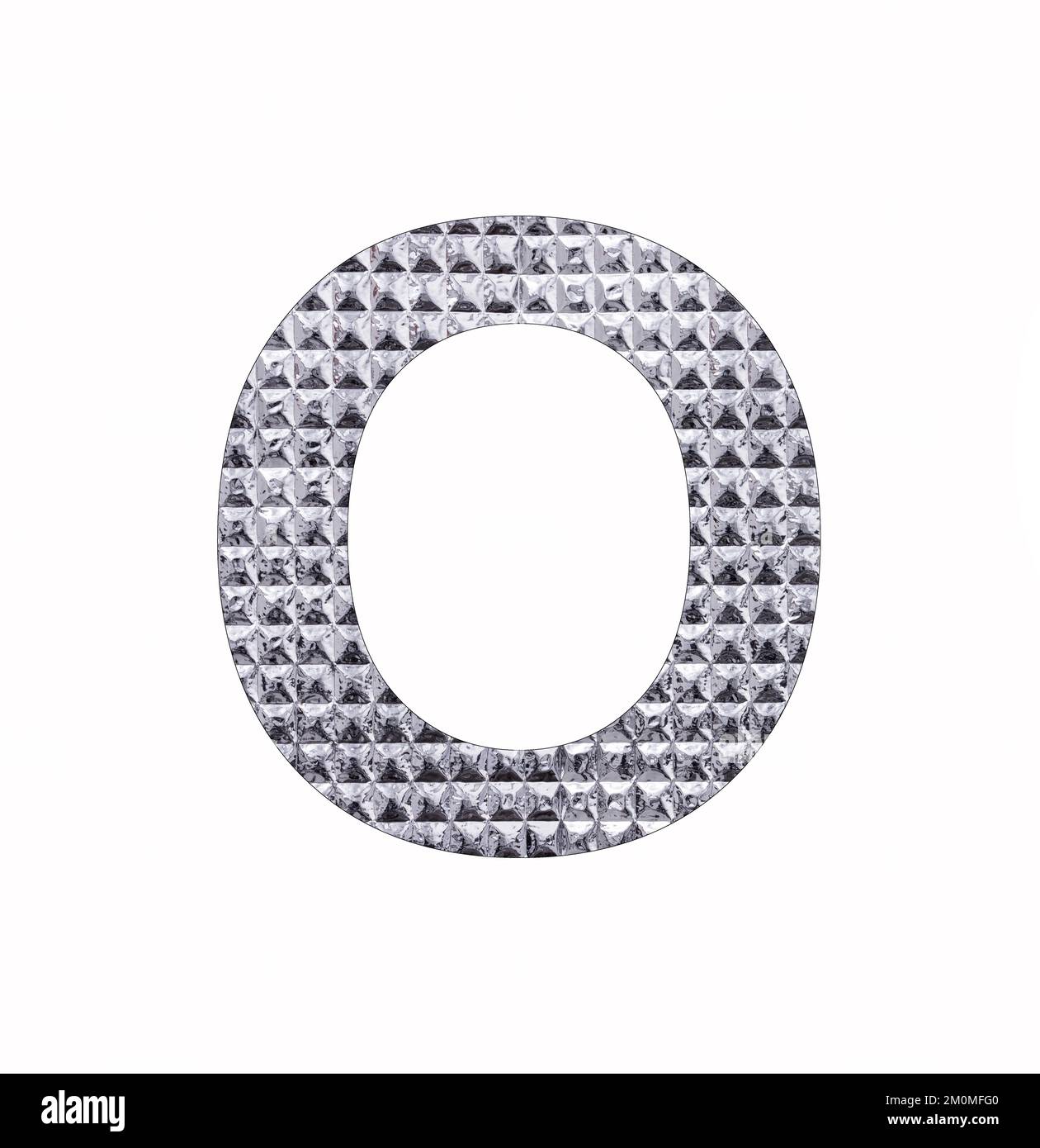 Alphabet Letter O Uppercase - Textured Shiny Silver Foil Stock Photo ...