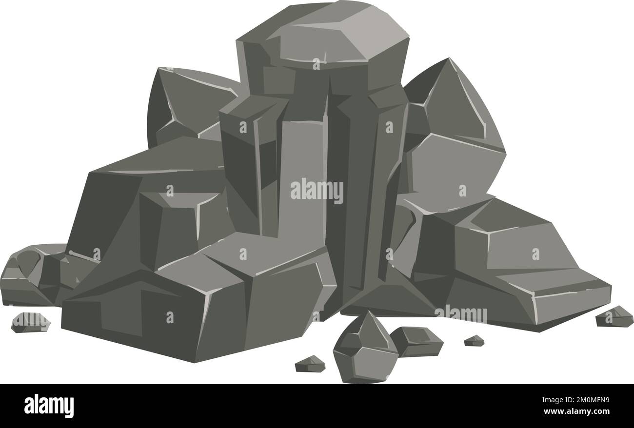 Rock pile. Cartoon stone formation. Nature element Stock Vector Image ...