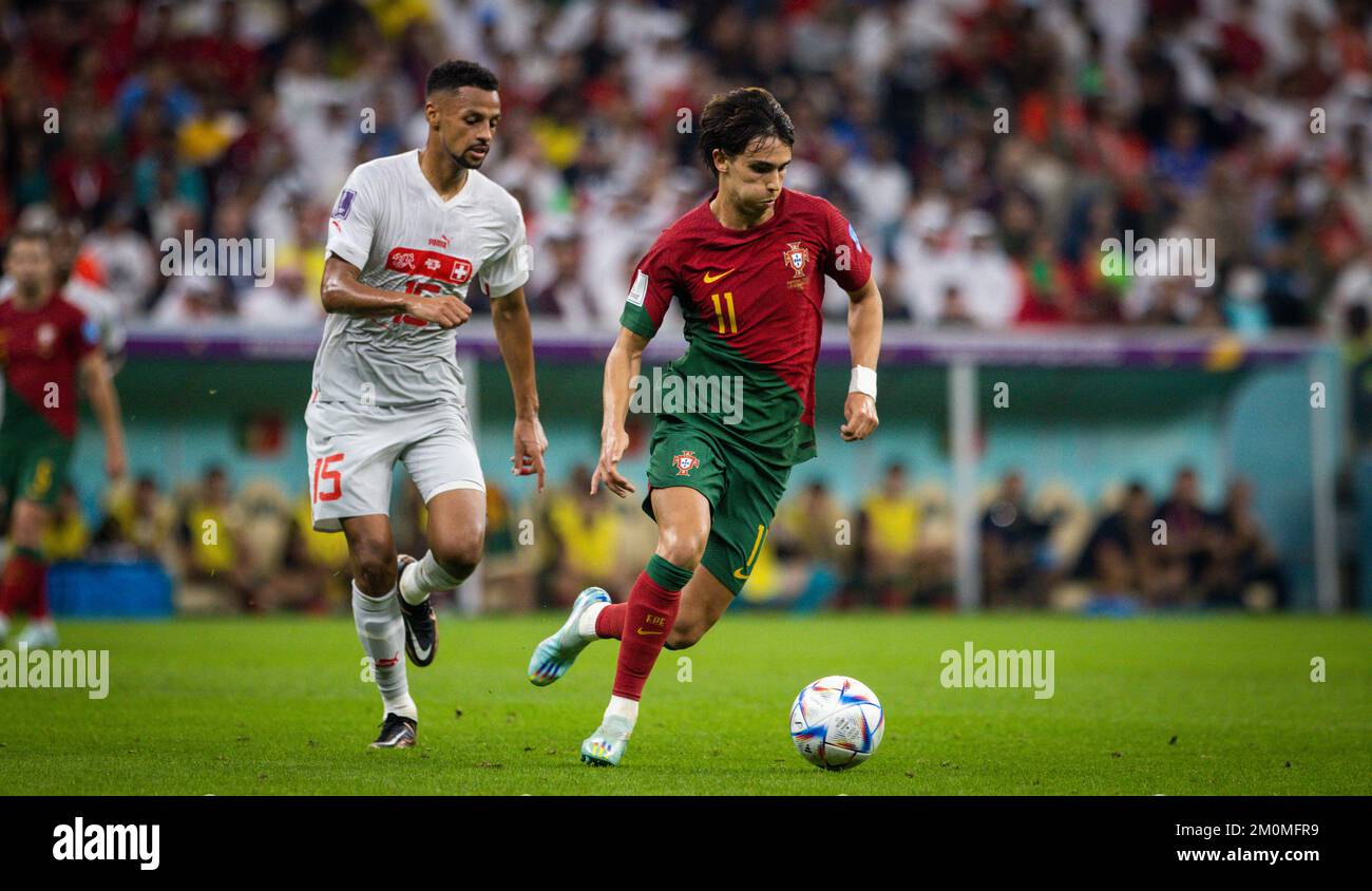 Doha, Qatar. 6th Dec, 2022. Joao Felix (Portugal), Djibril Sow (Schweiz ...