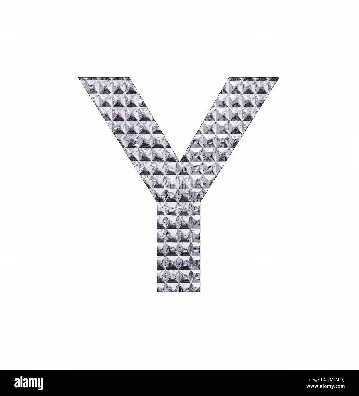 Alphabet Letter Y Uppercase - Textured Shiny Silver Foil Stock Photo ...