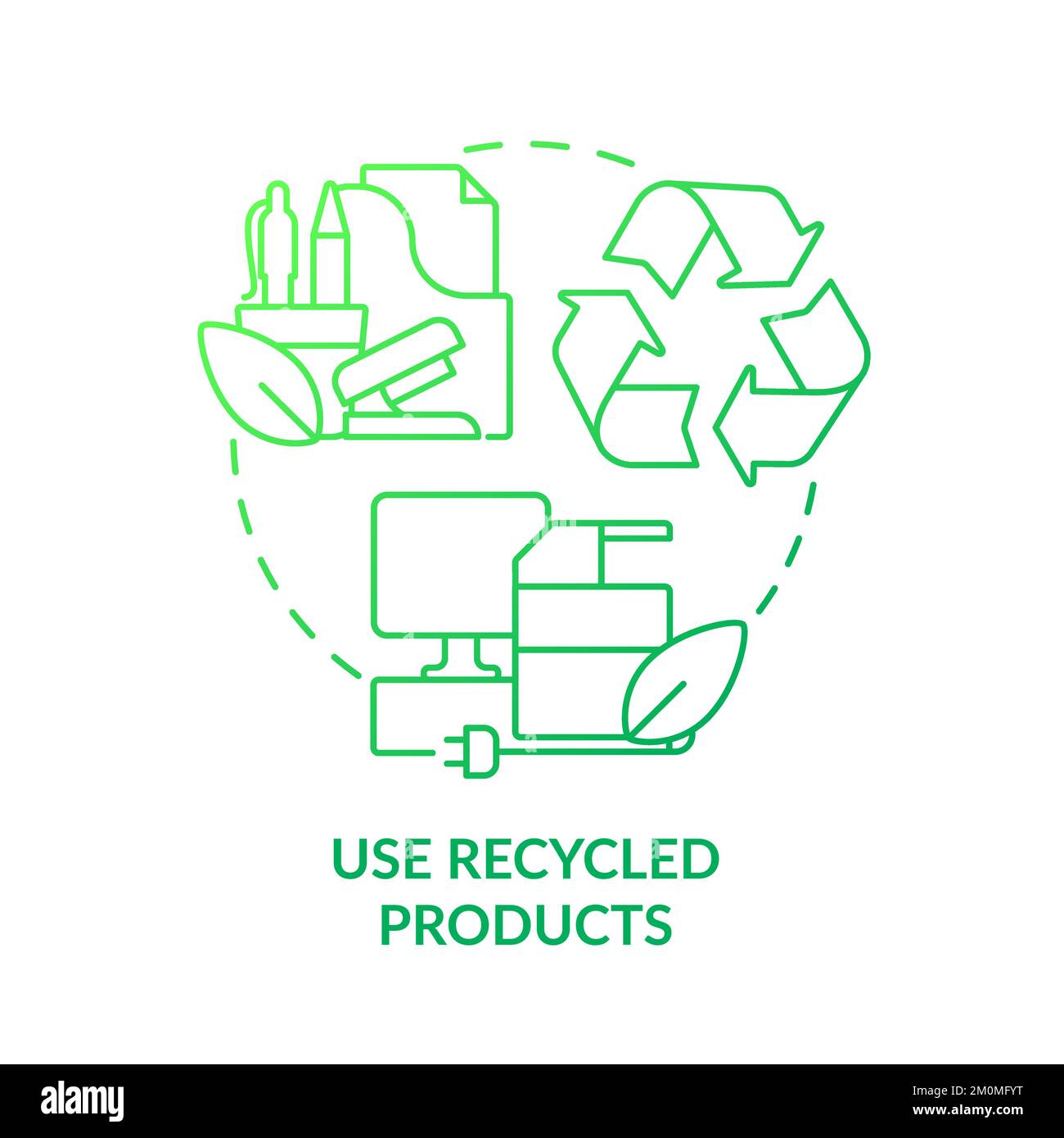 Use recycled products green gradient concept icon Stock Vector Image ...