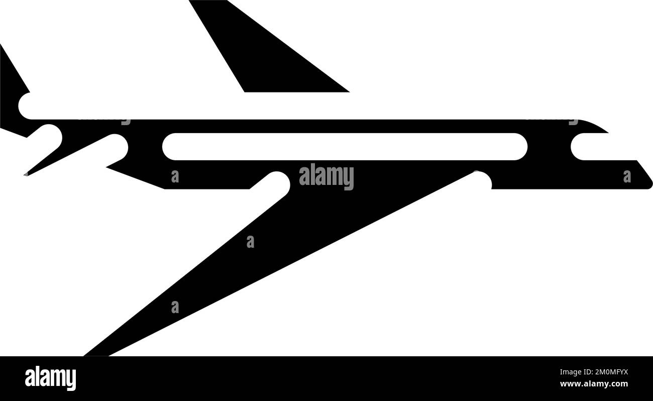 passenger airliner airplane glyph icon vector illustration Stock Vector ...