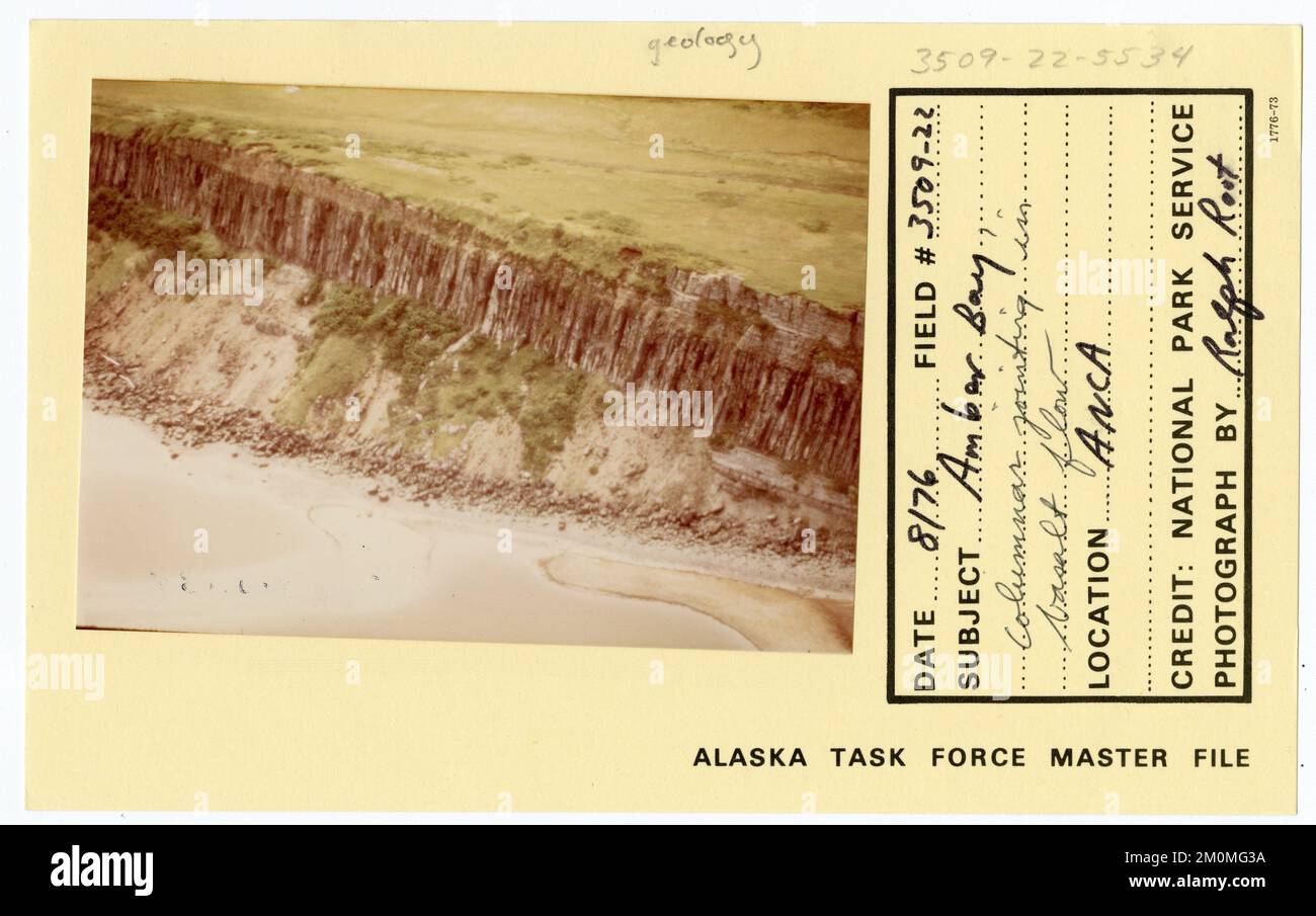 Amber Bay columnar jointing in basalt flow. Alaska Task Force ...