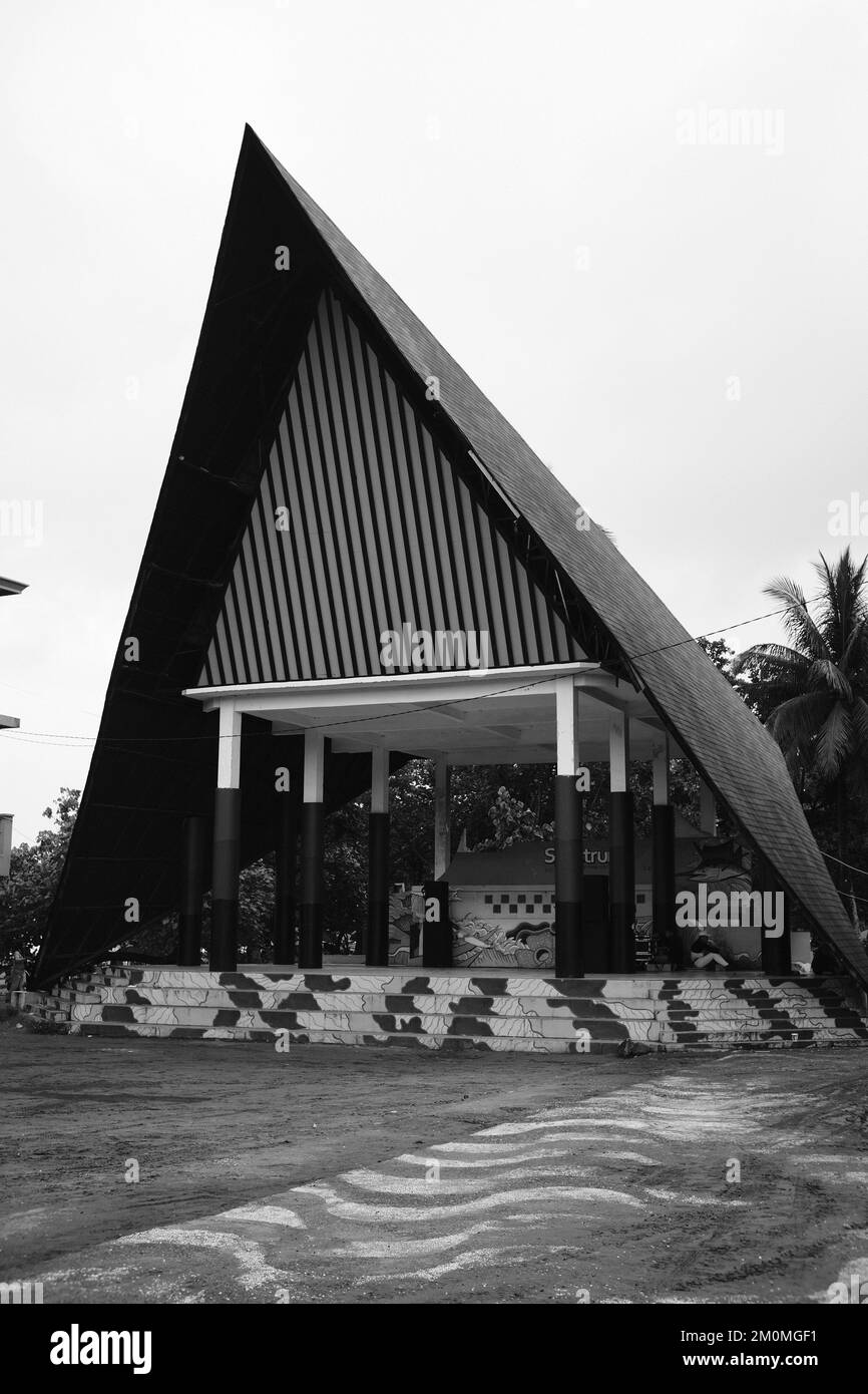 Pangandaran, West Java, Indonesia - 29 October, 2022 : Black and white ...