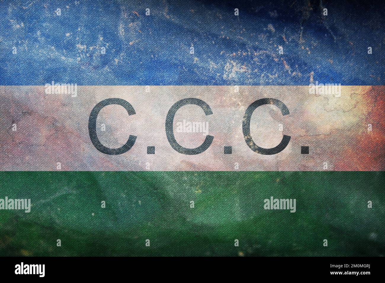 Top view of retro flag Curillo, Caqueta Colombia with grunge texture ...