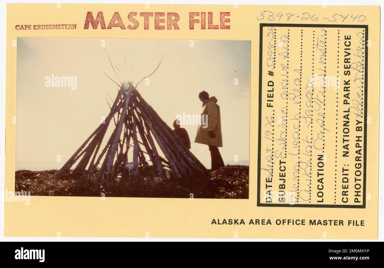 Eskimo grave site along beach near Aukulak Lagoon. Alaska Task Force ...