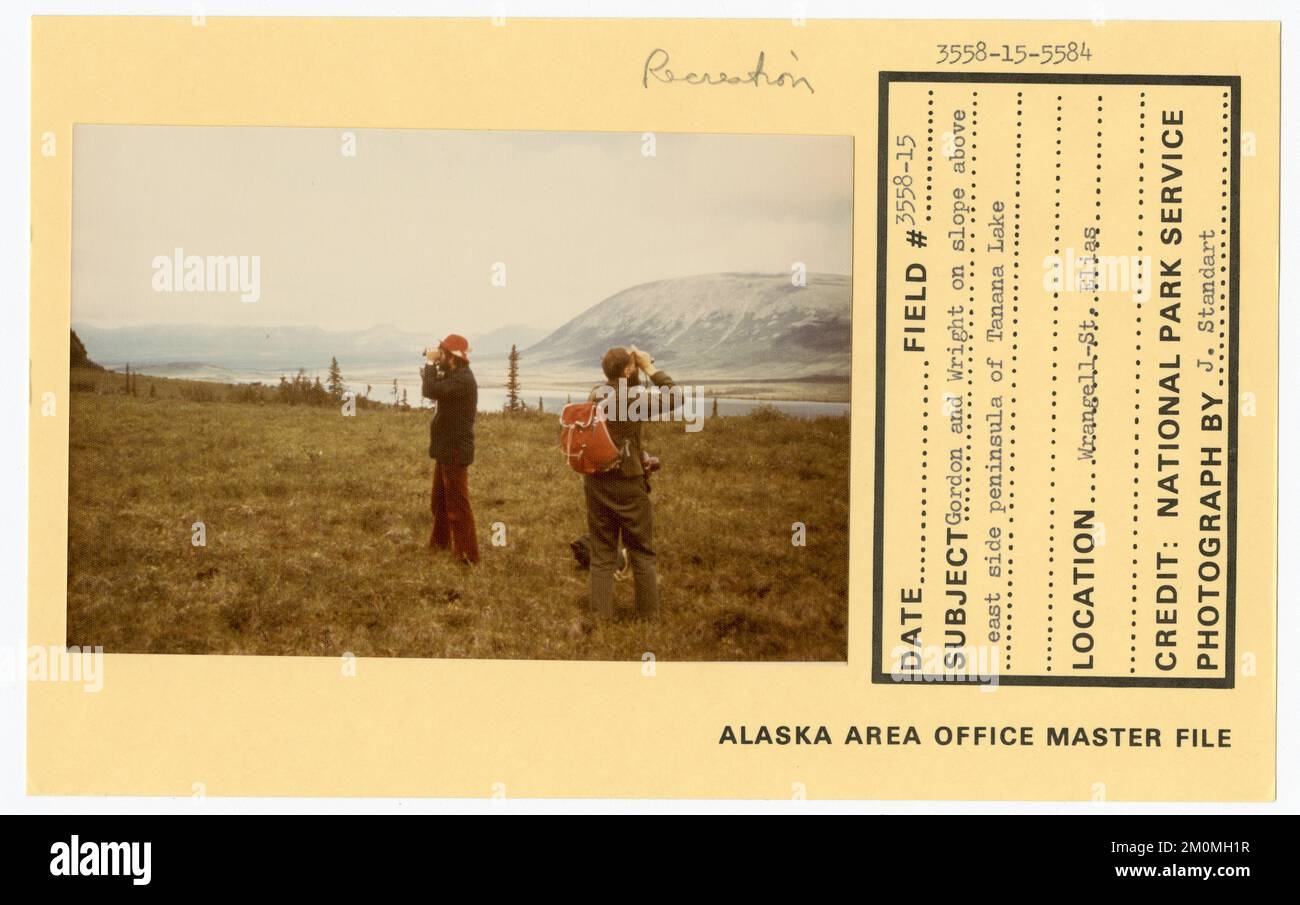 Gordon and Wright on slope above east side peninsula of Tanana Lake ...