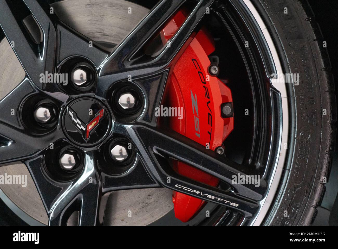 Modern red corvette closeup hi-res stock photography and images - Alamy