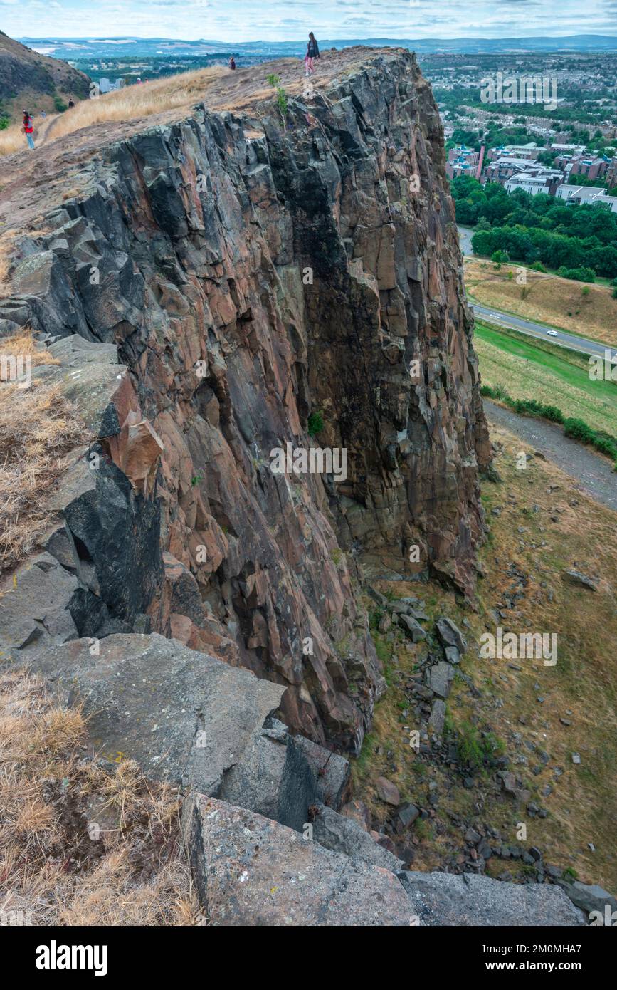 Edinburgh,Scotland-August 01 2022: Visitors climbing to the iconic ...