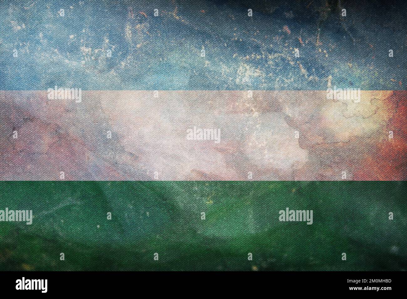 Top view of retro flag El Cairo, Valle del Cauca Colombia with grunge ...