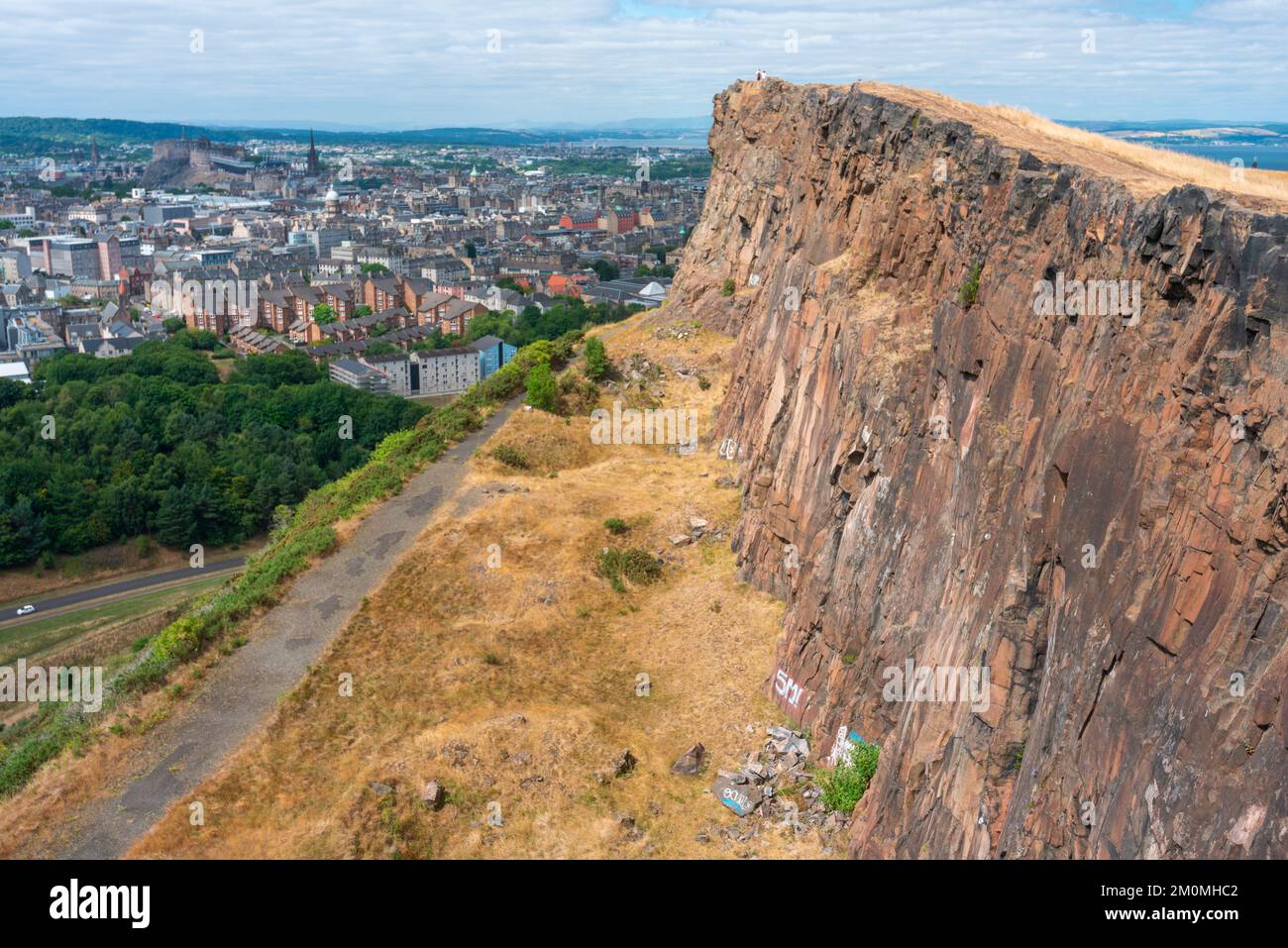 Edinburgh,Scotland-August 01 2022: Visitors climbing to the iconic ...