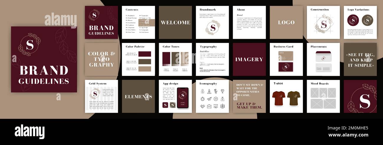 Multicolored Brand Guidelines template. Corporate Guide line identity ...