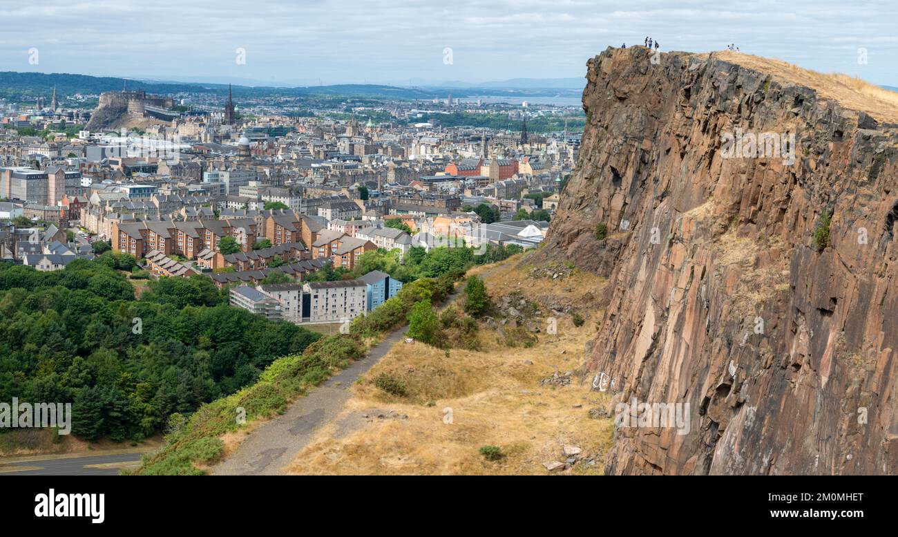 Edinburgh,Scotland-August 01 2022: Visitors climbing to the iconic ...
