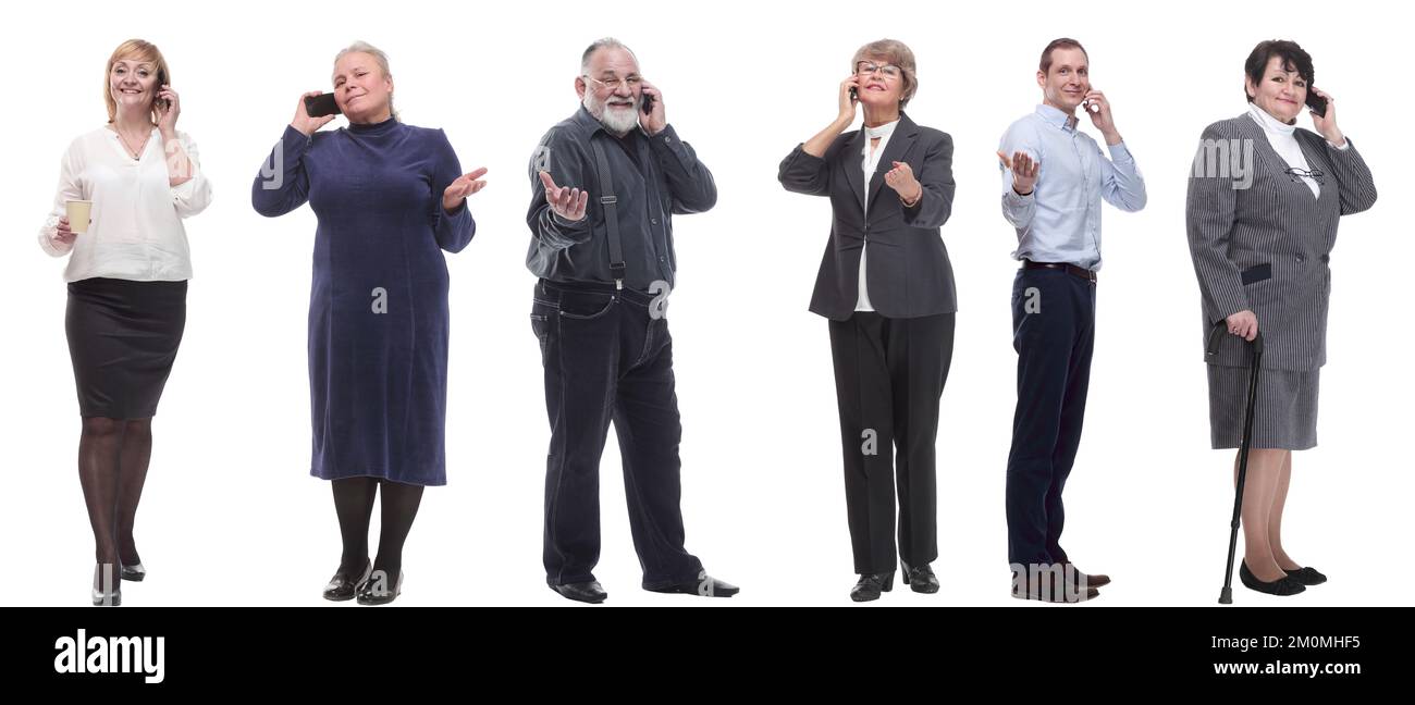 group of people holding phone in hand isolated Stock Photo - Alamy