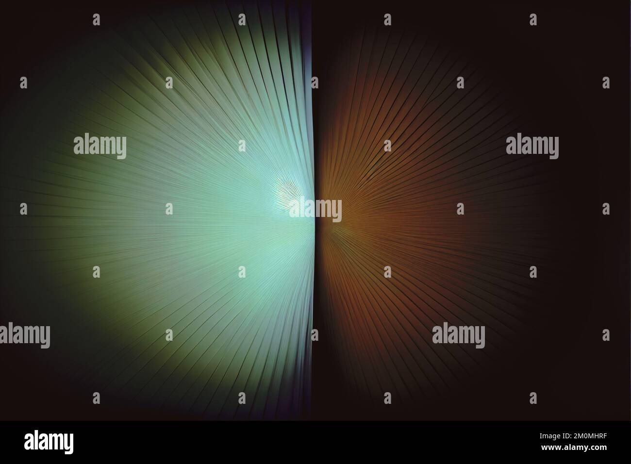 An abstract illustration of a split background, a fan-shape in light ...