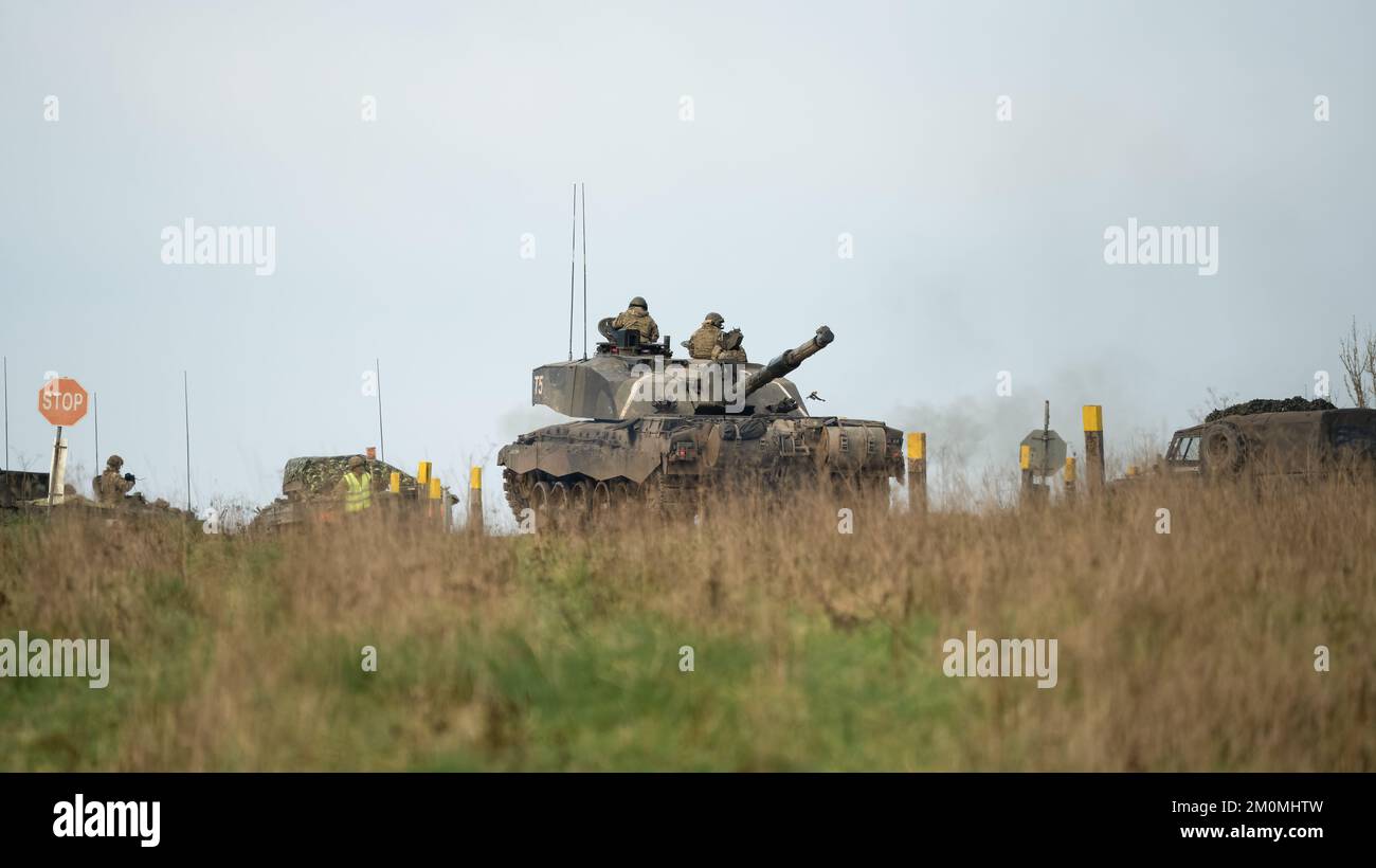 British army FV4034 Challenger 2 ii main battle tank in action on a ...