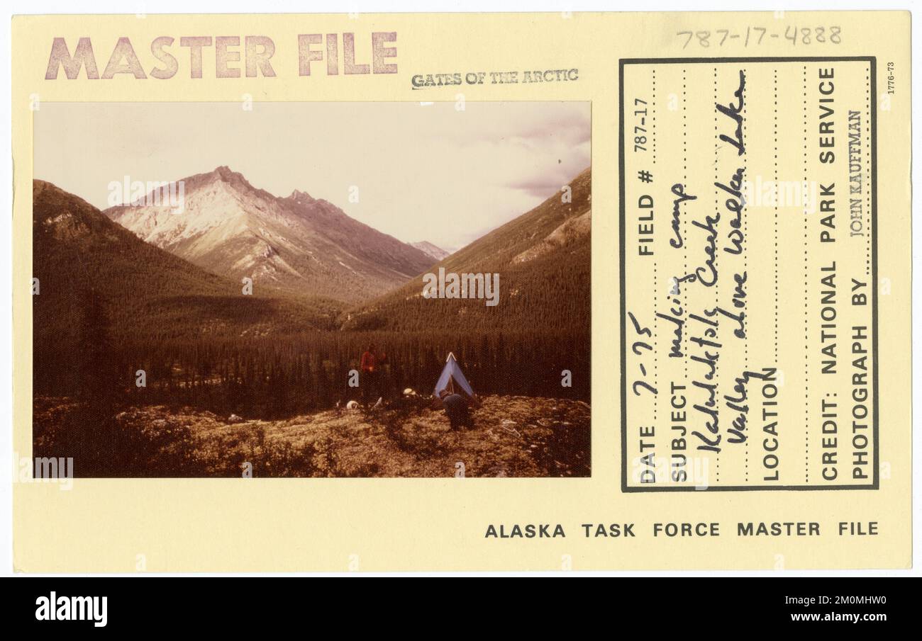 Making camp Kaluluktok Creek Valley above Walku Lake. Alaska Task Force ...
