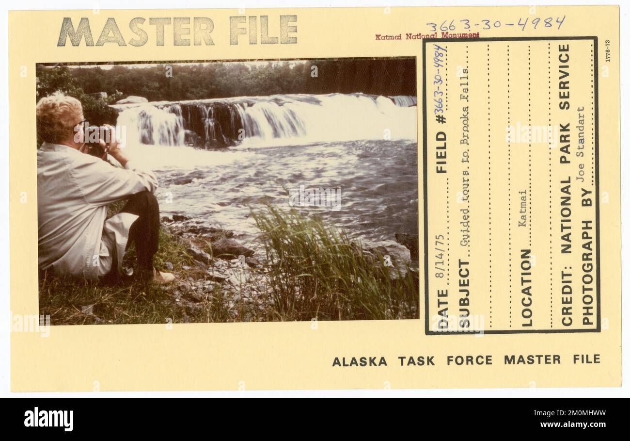 Guided tours to Brooks Falls. Alaska Task Force Photographs Stock Photo ...
