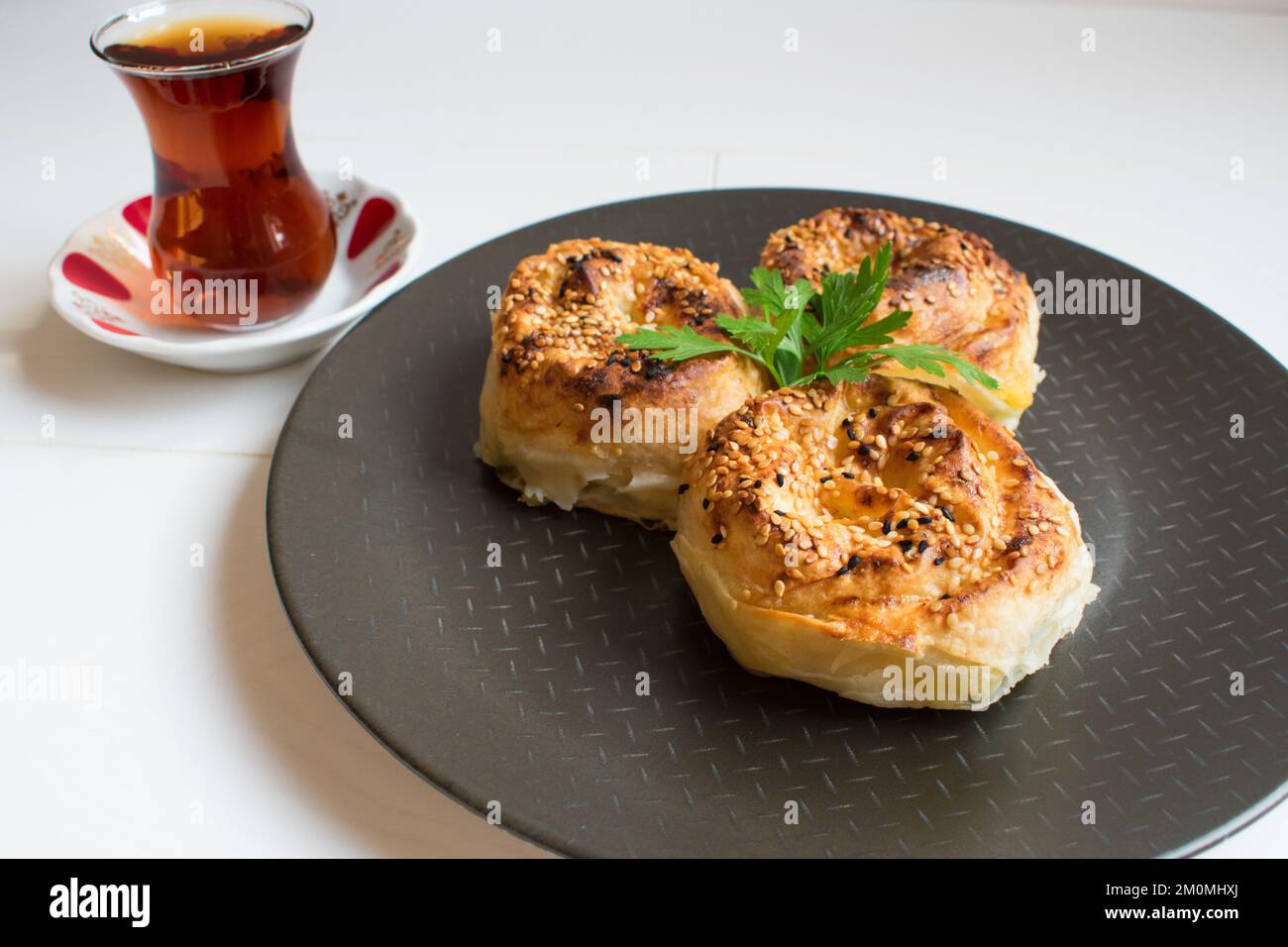 Traditional delicious Turkish yufka filled with cheese (Turkish name ...