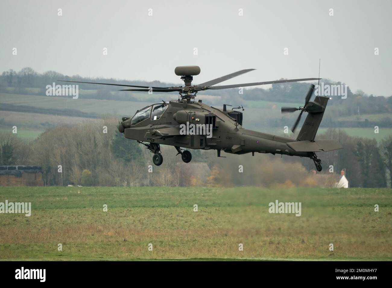close up side view of ZM722 British army Boeing Apache Attack ...