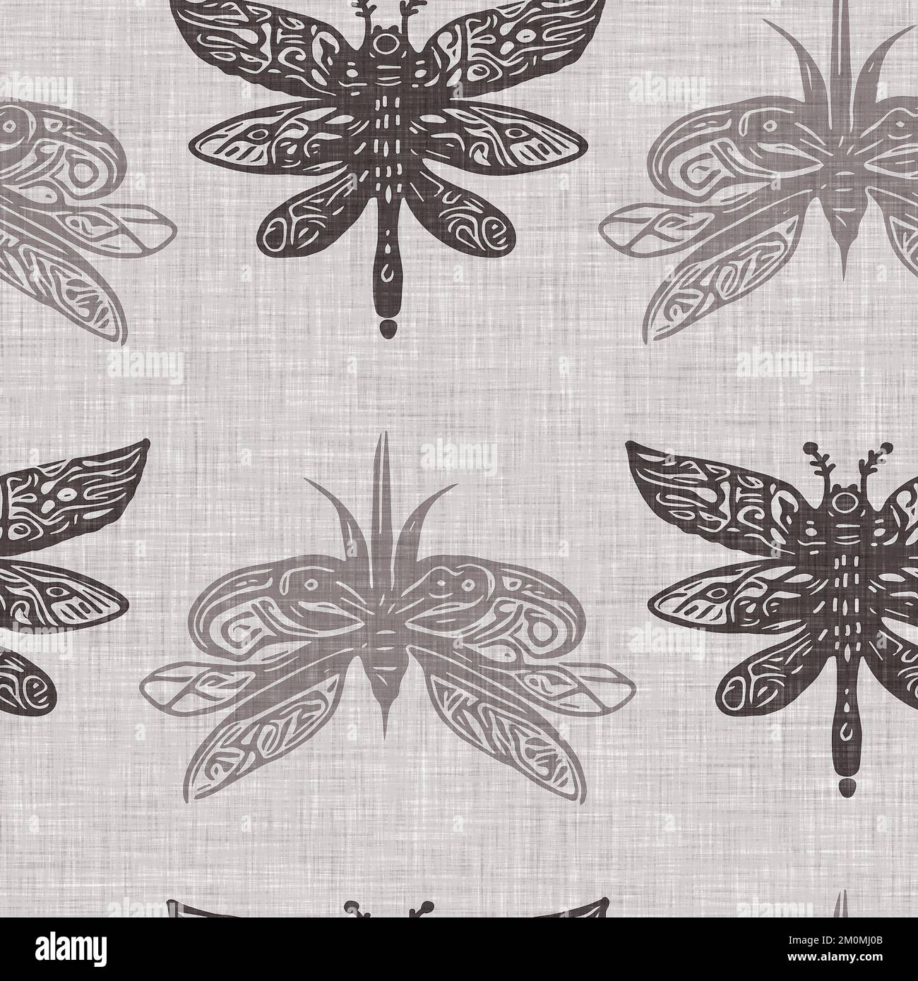 Farmhouse grey butterfly seamless pattern. Rustic French wildlife for ...