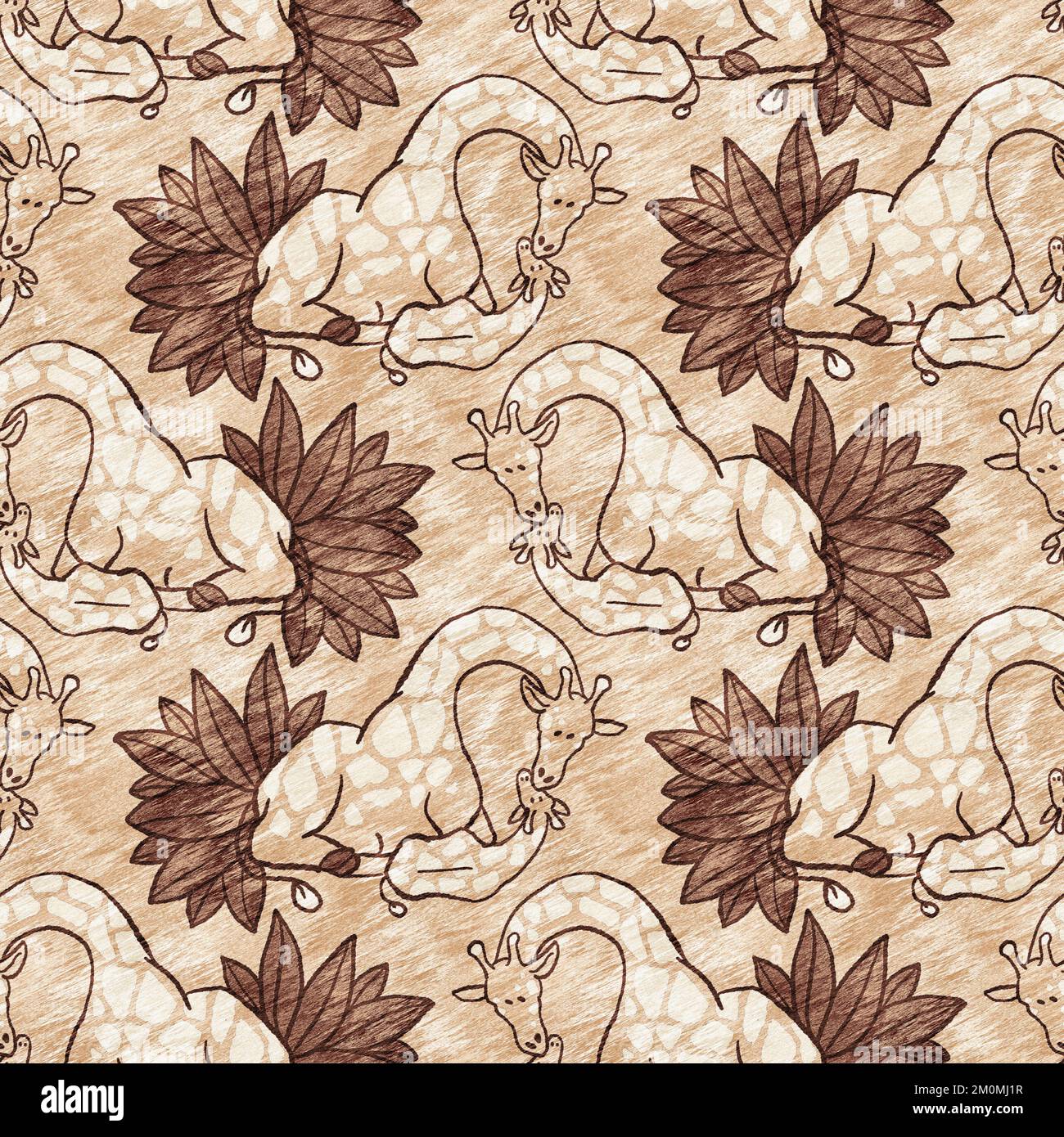 Cute safari wild giraffe animal pattern for babies room decor. Seamless ...