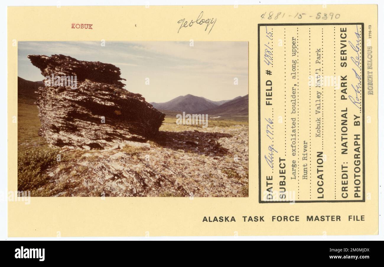 Large exfoliated boulder, along upper Hunt River. Alaska Task Force ...