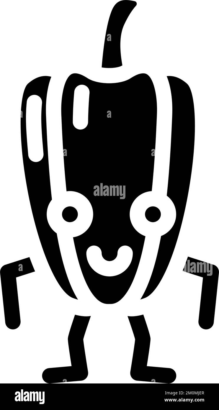 pepper character glyph icon vector illustration Stock Vector Image ...