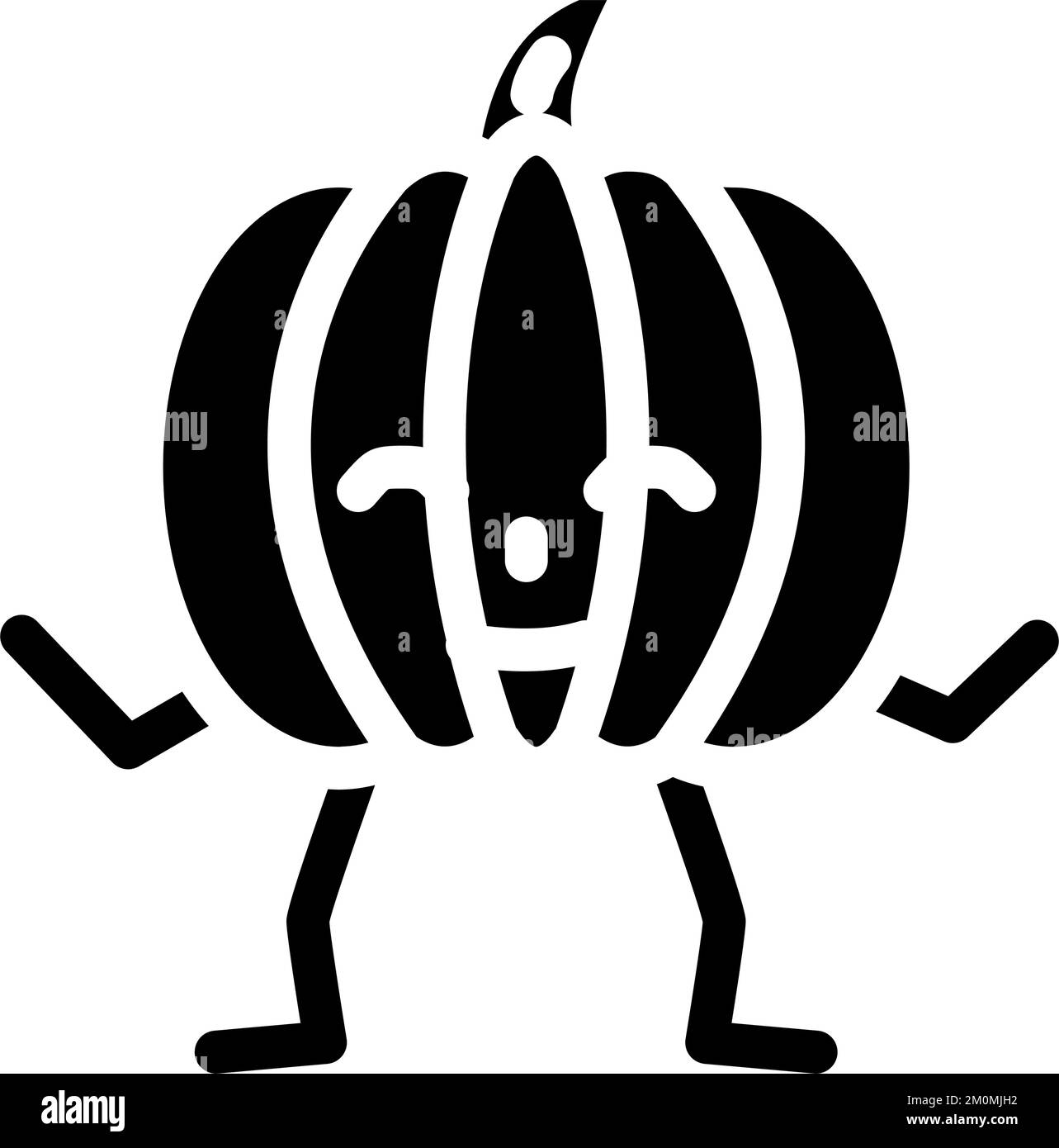 pumpkin character glyph icon vector illustration Stock Vector Image ...