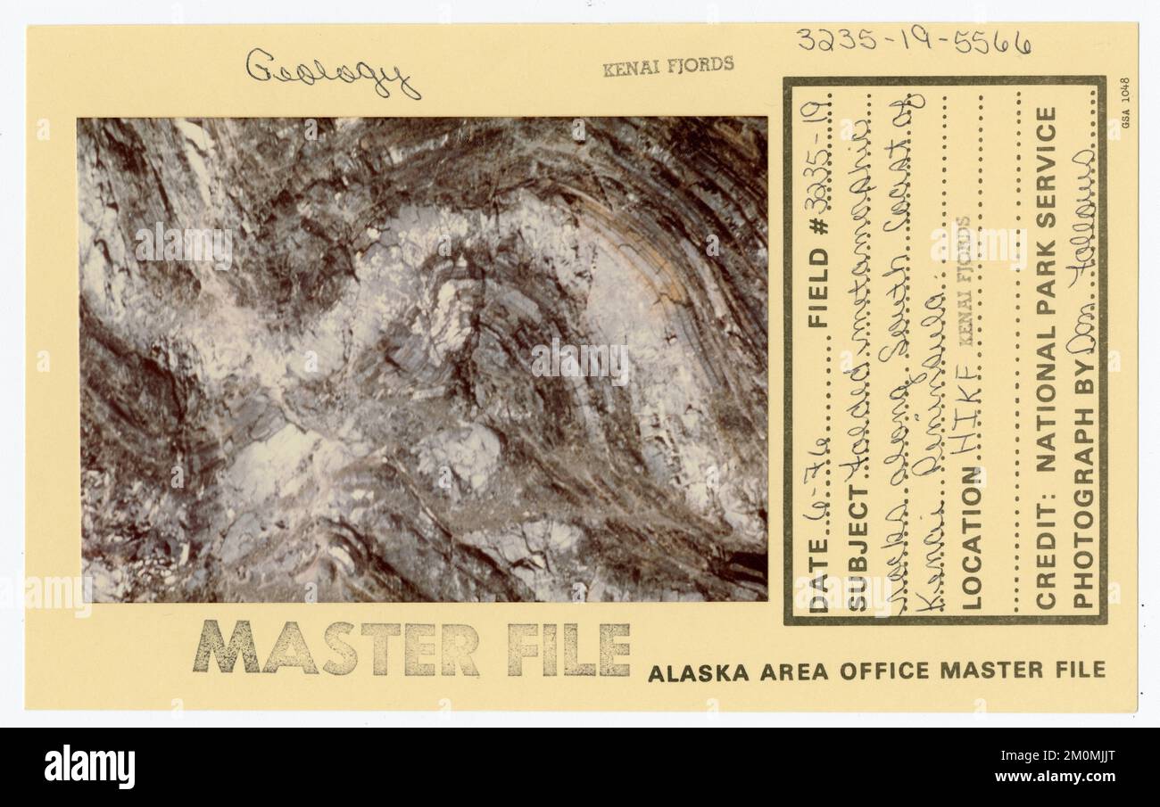 Folded metamorphic rocks along south coast of Kenai Peninsula. Alaska ...