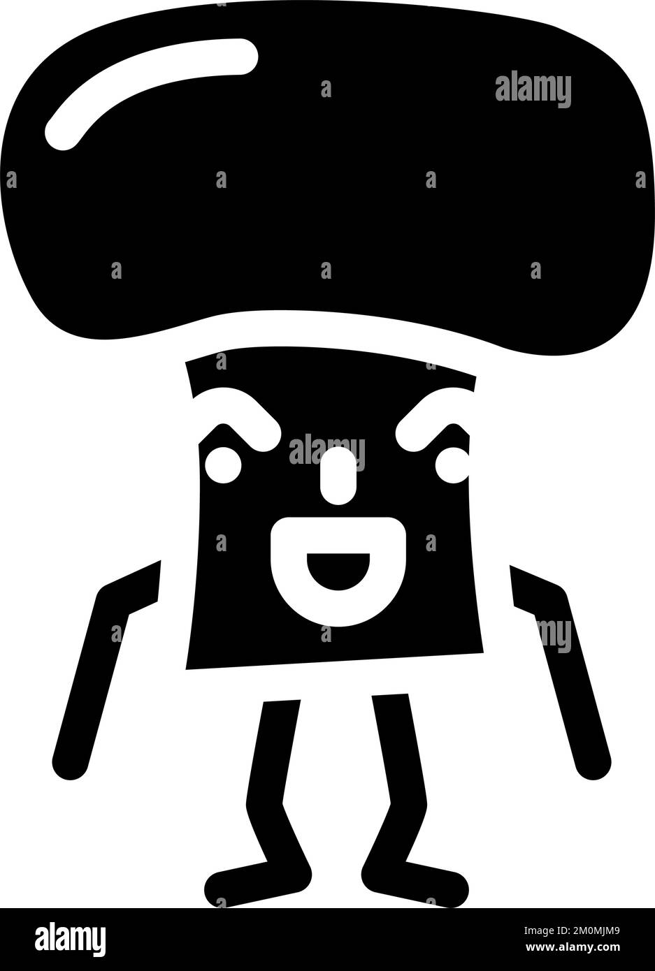 mushroom character glyph icon vector illustration Stock Vector Image ...