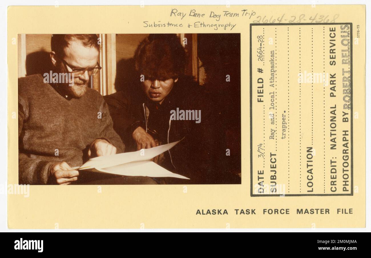 Ray and local Athapaskan trapper. Alaska Task Force Photographs Stock ...