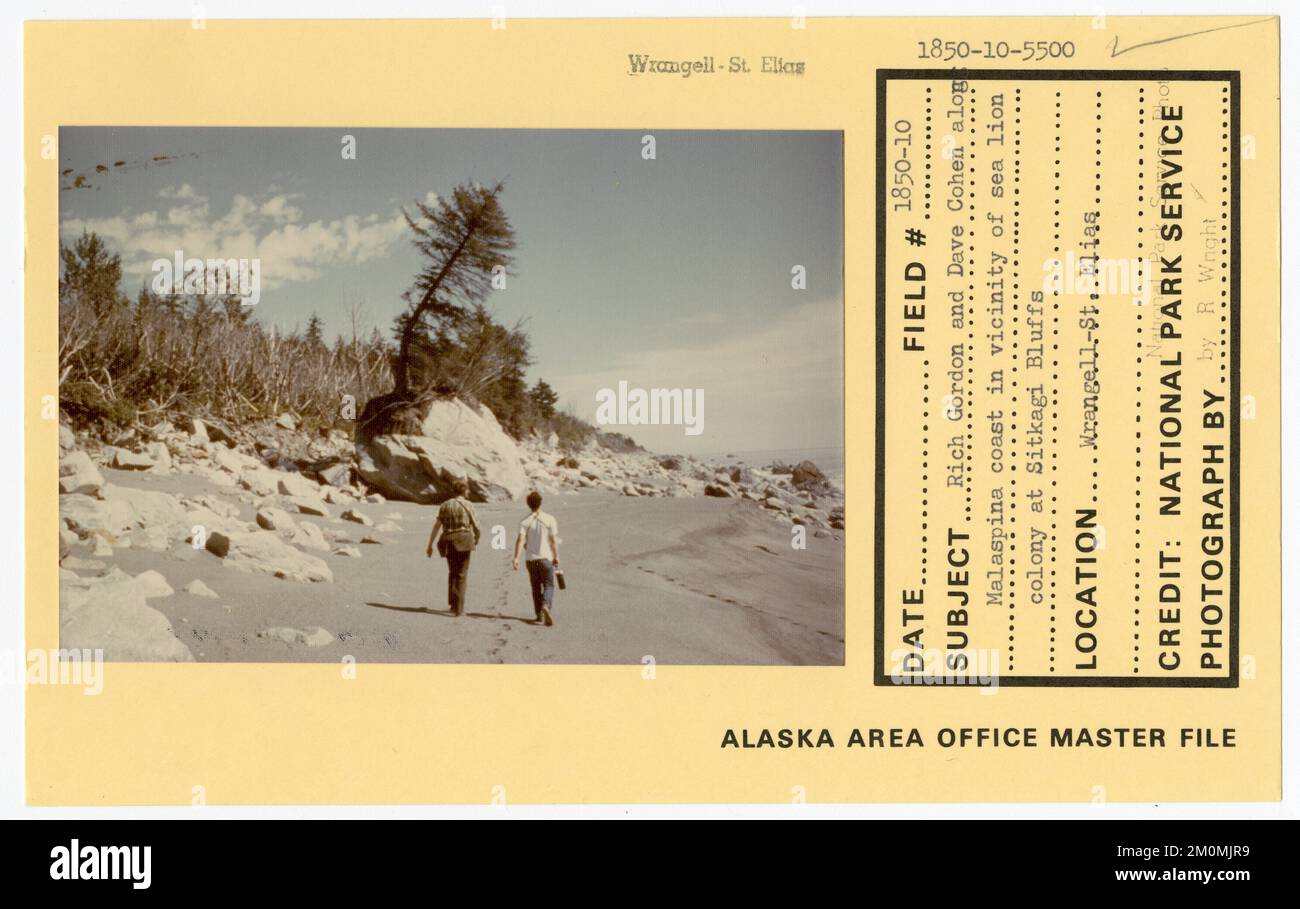 Rich Gordon and Dave Cohen along Malaspina coast in vicinity of sea ...