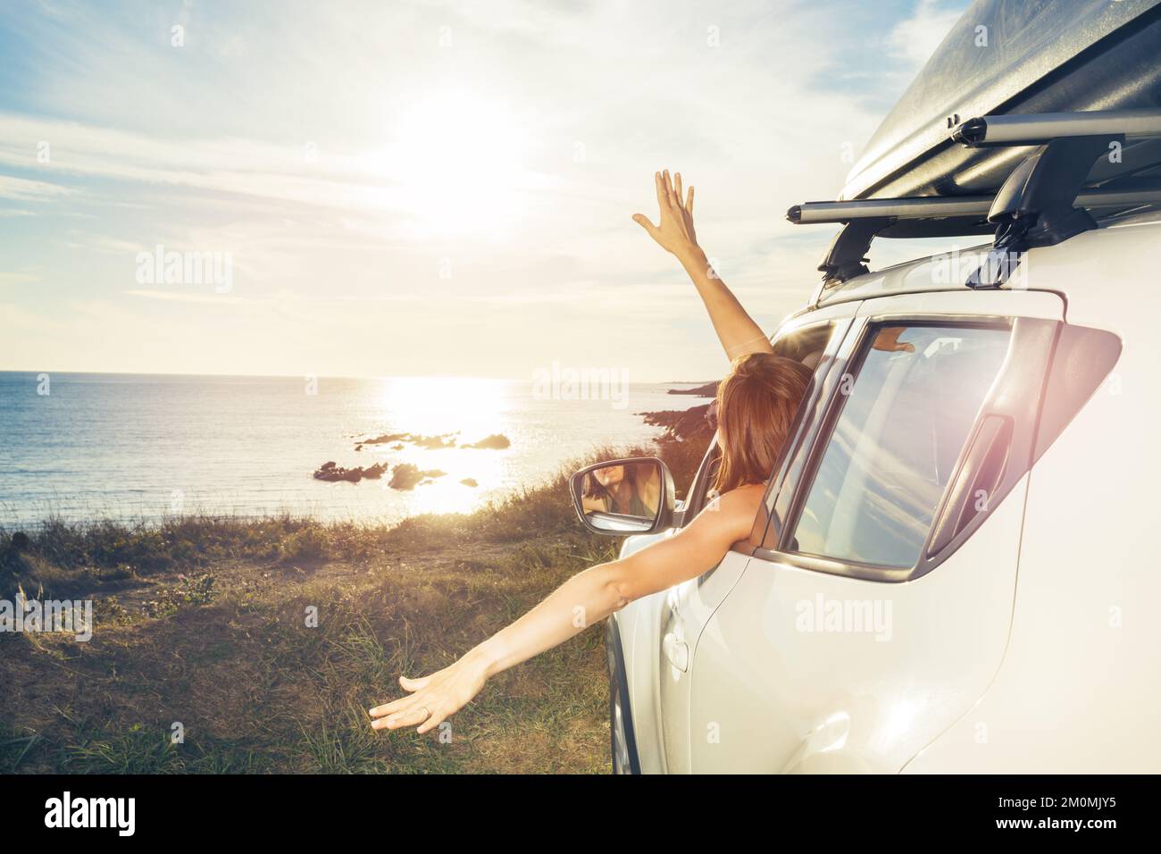 Wave hand car window hi-res stock photography and images - Alamy