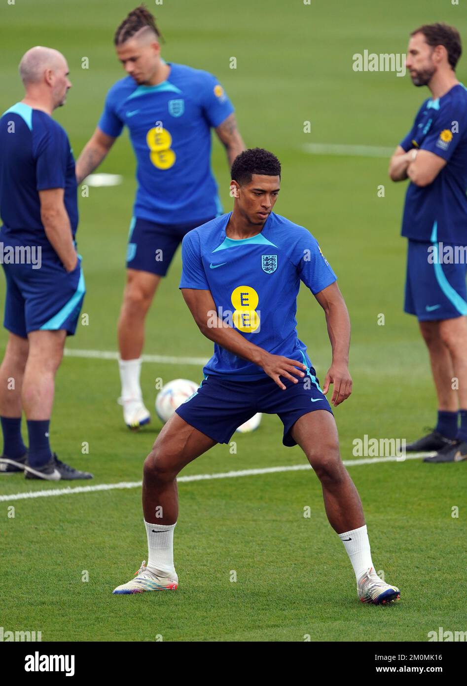 England's Jude Bellingham during a training session at the Al Wakrah ...
