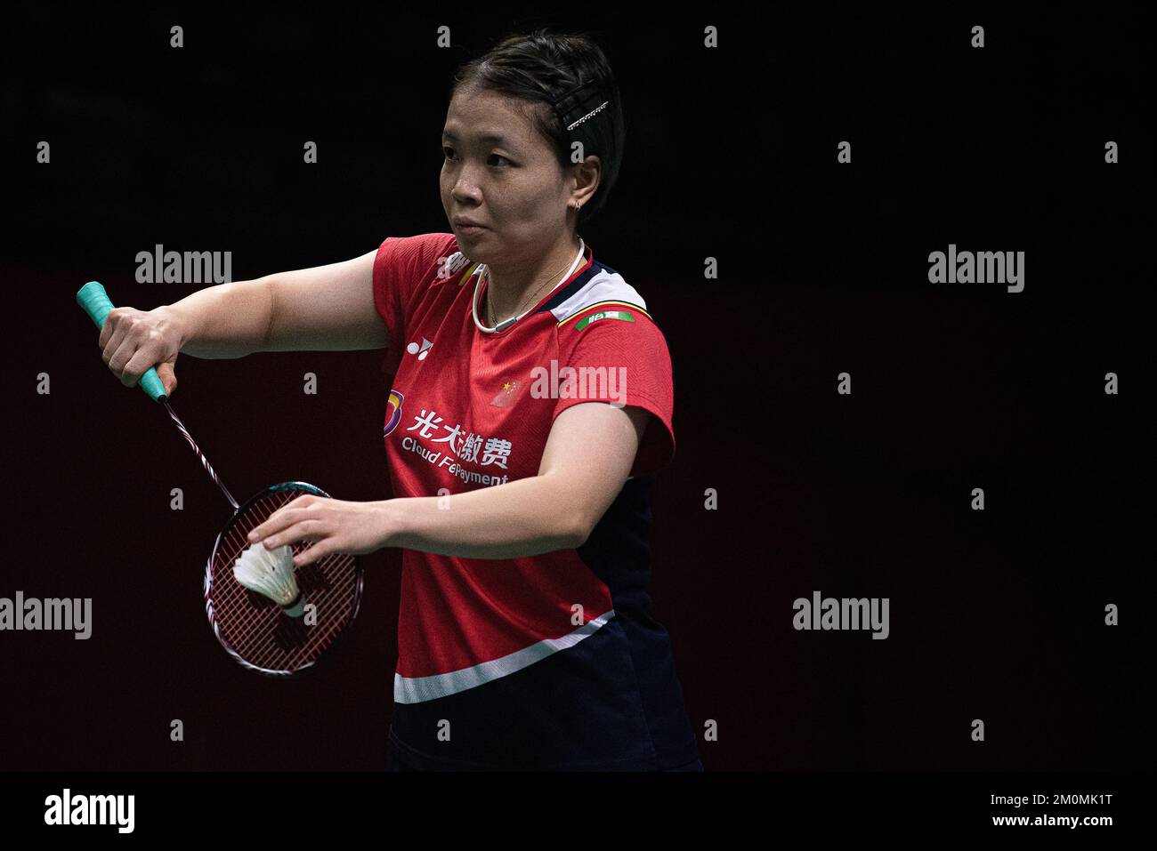 Chen Qing Chen of China seen in action during the Women's double ...