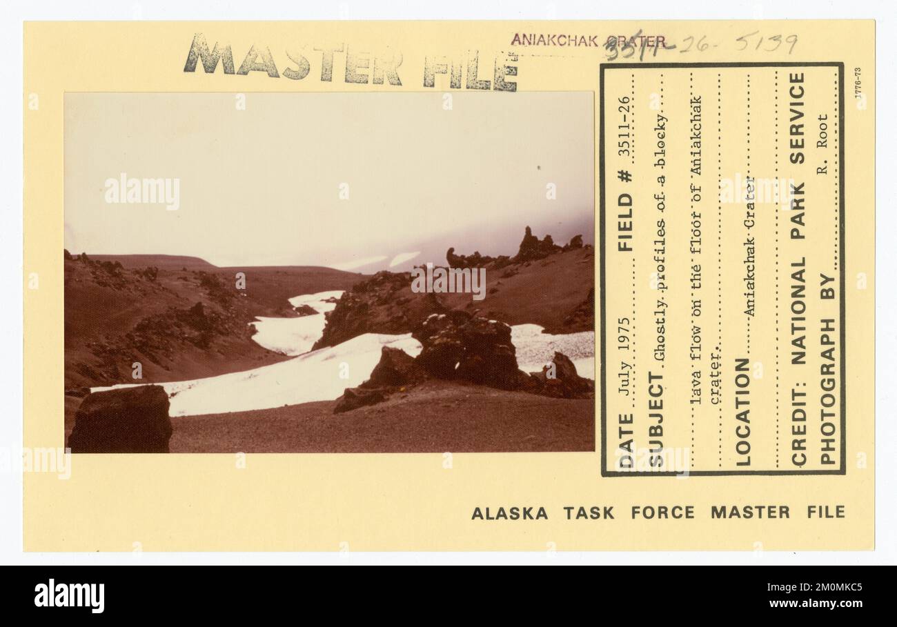 Ghostly profiles of a blocky lava flow on the floor of Aniakchak Crater ...