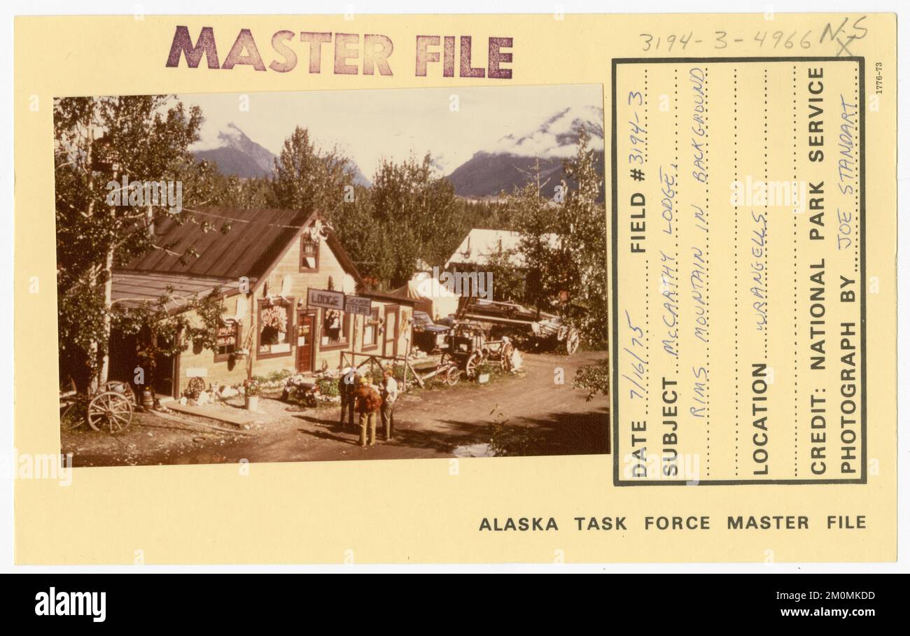 McCarthy Lodge, Rims Mountain in background. Alaska Task Force ...