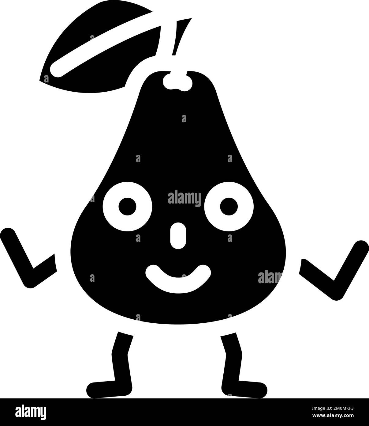 pear character glyph icon vector illustration Stock Vector Image & Art ...
