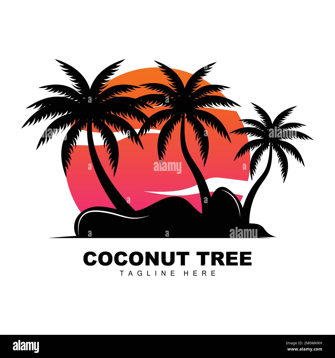 Coconut Tree Logo, Ocean Tree Vector, Design For Templates, Product ...