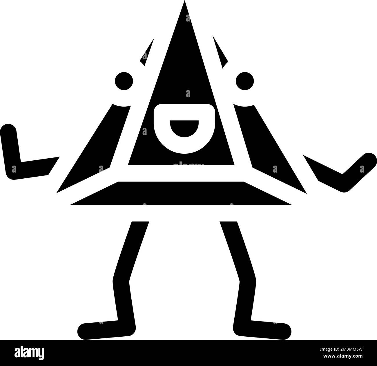 pyramid geometric shape character glyph icon vector illustration Stock ...