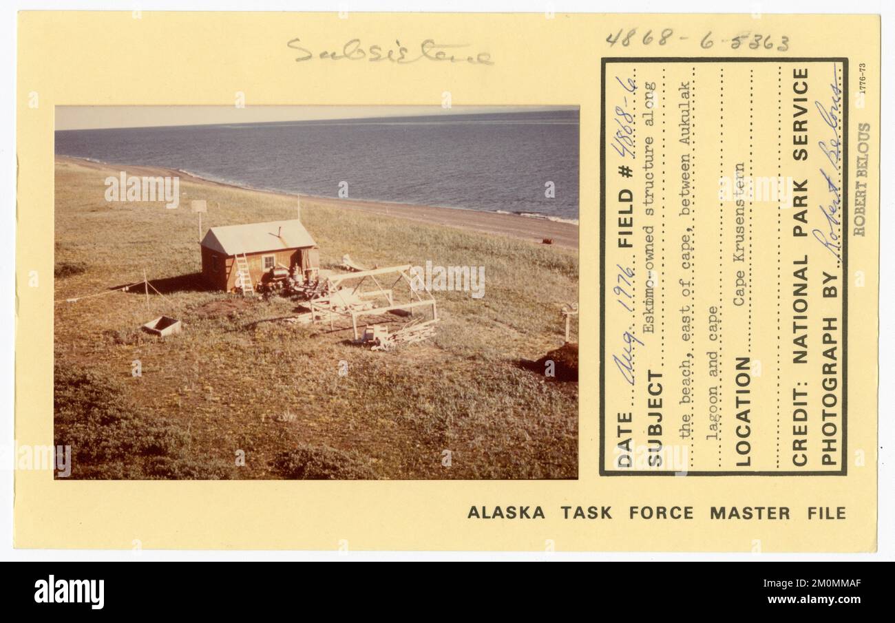 Eskimo-owned structure along the beach, east of cape, between Aukulak ...