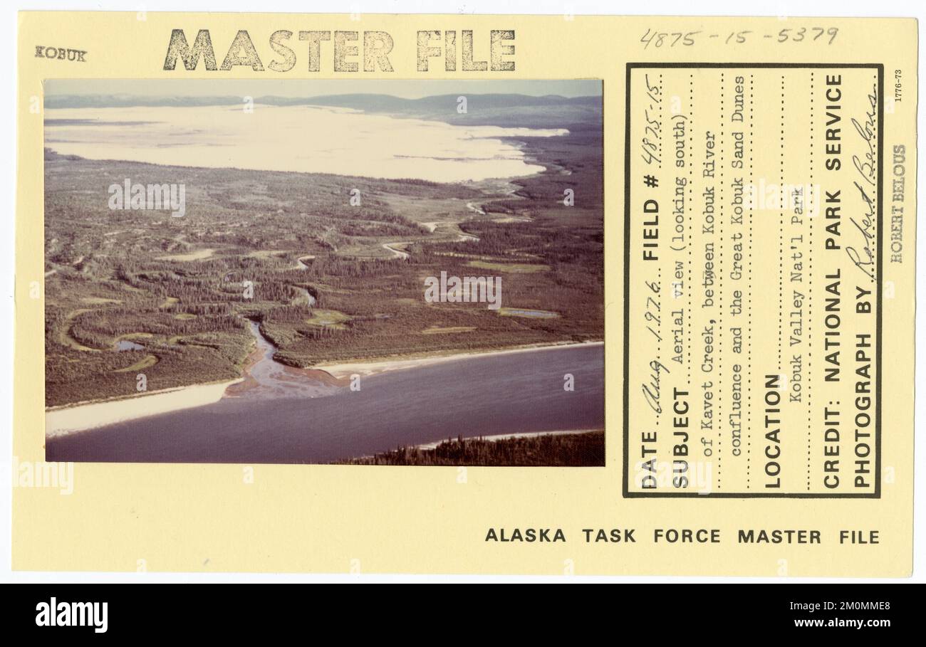 Aerial view (looking south) of Kavet Creek, between Kobuk River ...