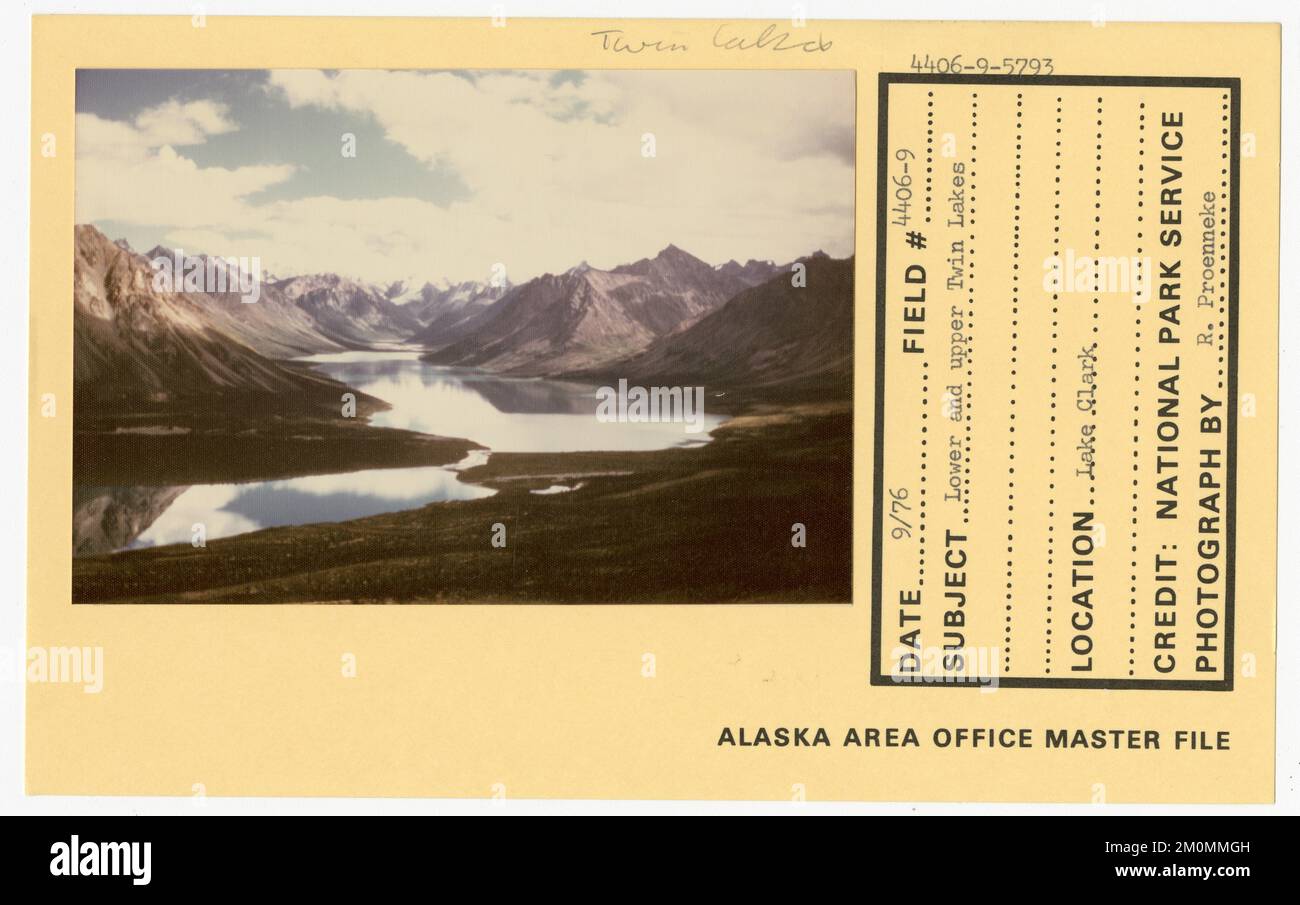 Lower and upper Twin Lakes. Alaska Task Force Photographs Stock Photo ...