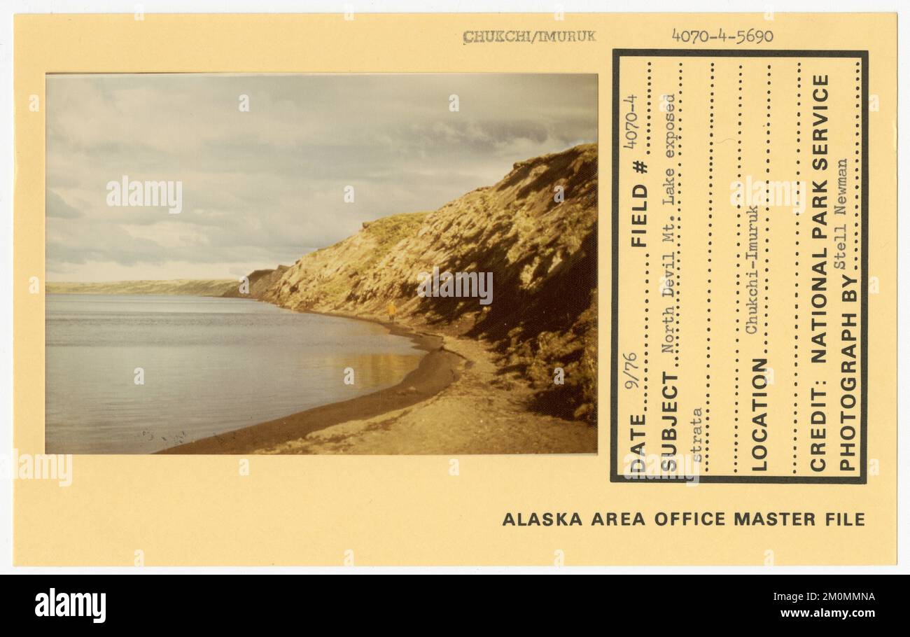 North Devil Mountain Lake exposed strata. Alaska Task Force Photographs ...