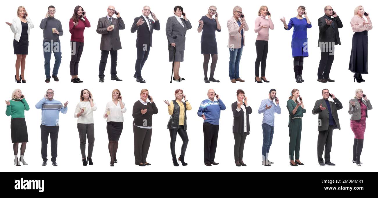 group of people holding phone in hand isolated Stock Photo - Alamy